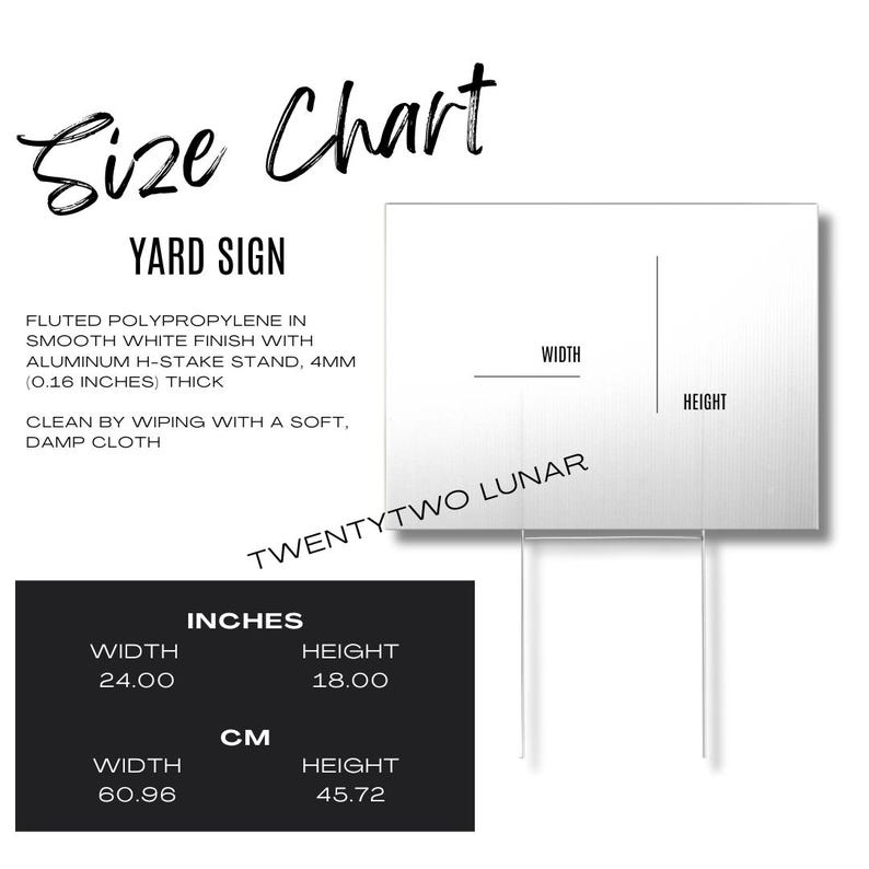 5 X Yard Sign Size Chart Mockup Jondo Product Details Mockup Printify ...
