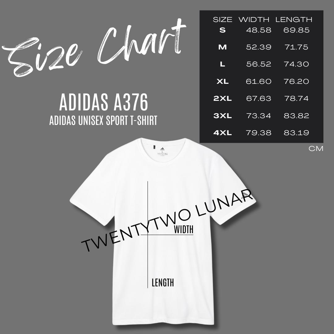 5 X Adidas A376 Size Chart Printify Adidas Sports Top A376 Size Chart, POD Mockup Size Chart for ...