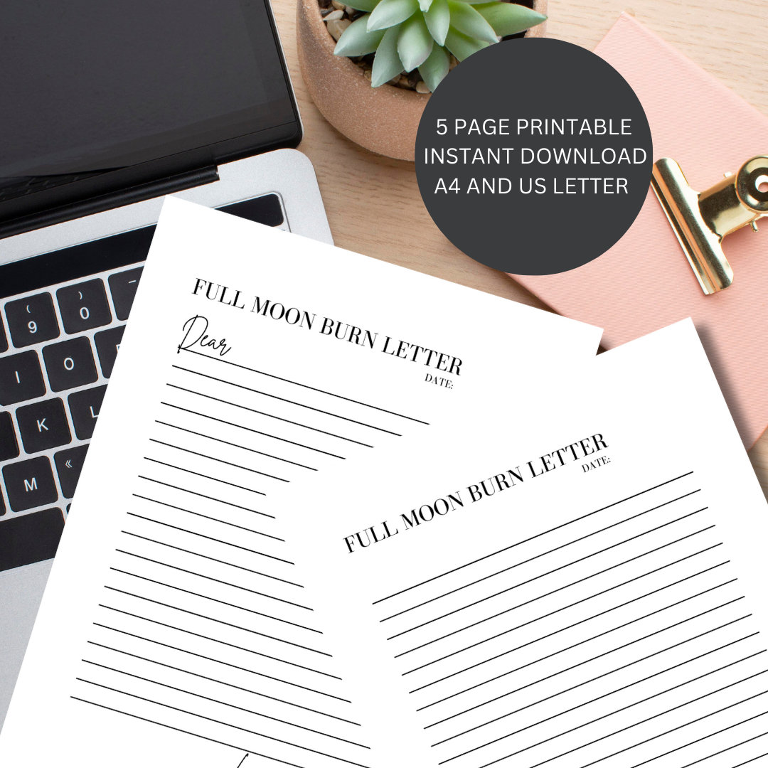 Full Moon Burn Letter Printable Instant Download 5 Page - Etsy