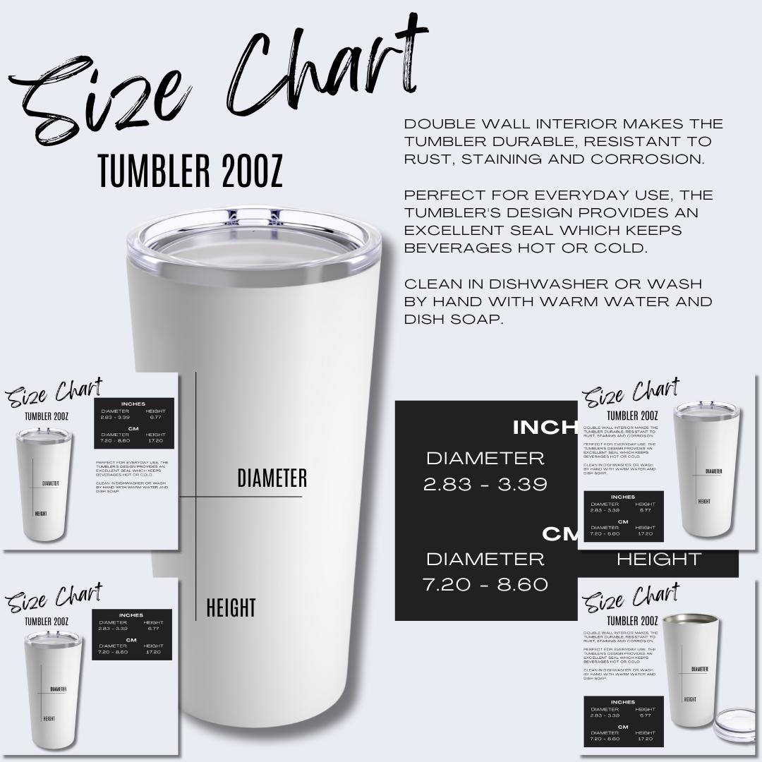 5 X Tumbler 20oz Size Chart Mockup Product Details Tumbler Mockup Mug ...
