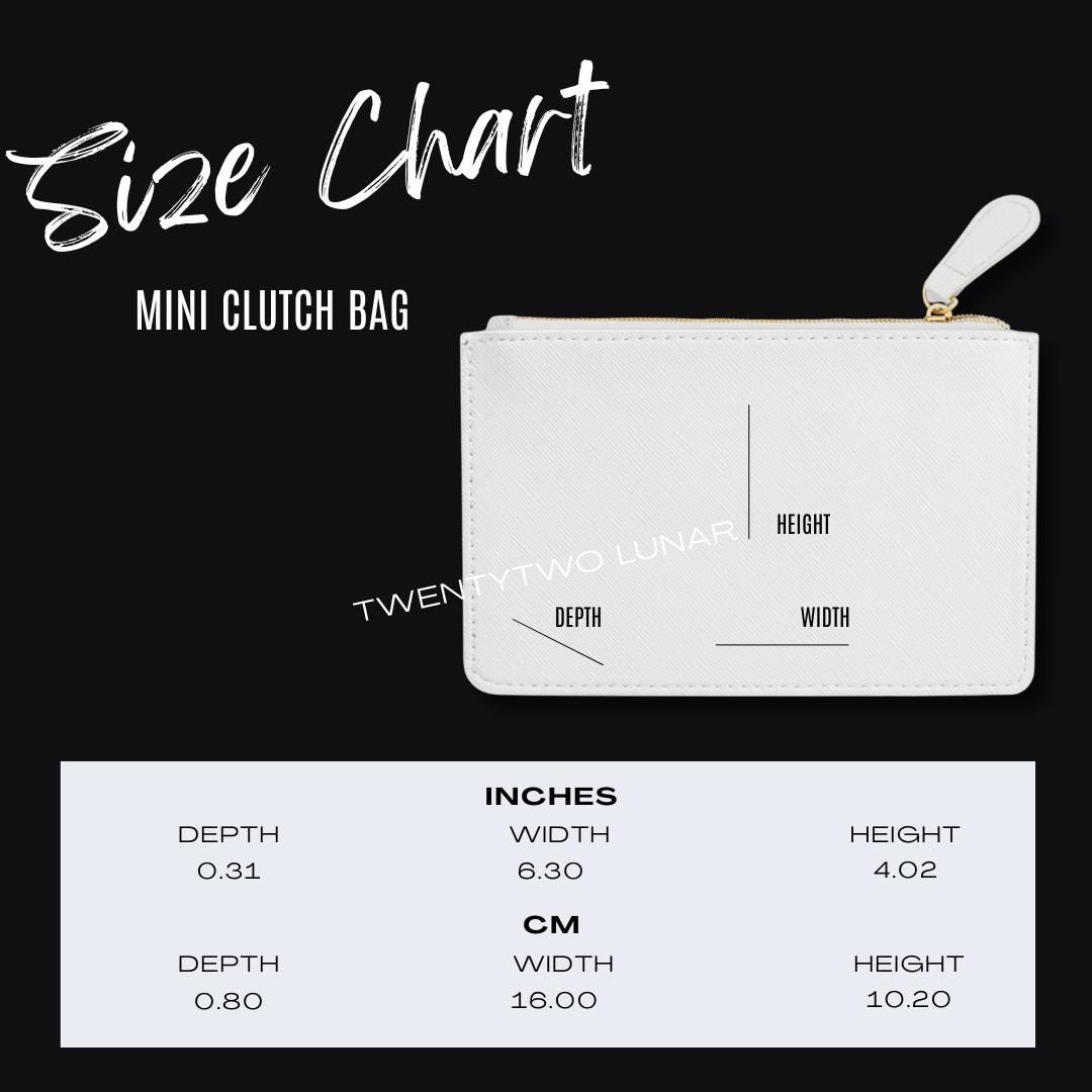 5 X Mini Clutch Bag Size Chart WOYC Size Chart Printify Bag Mockup Size ...