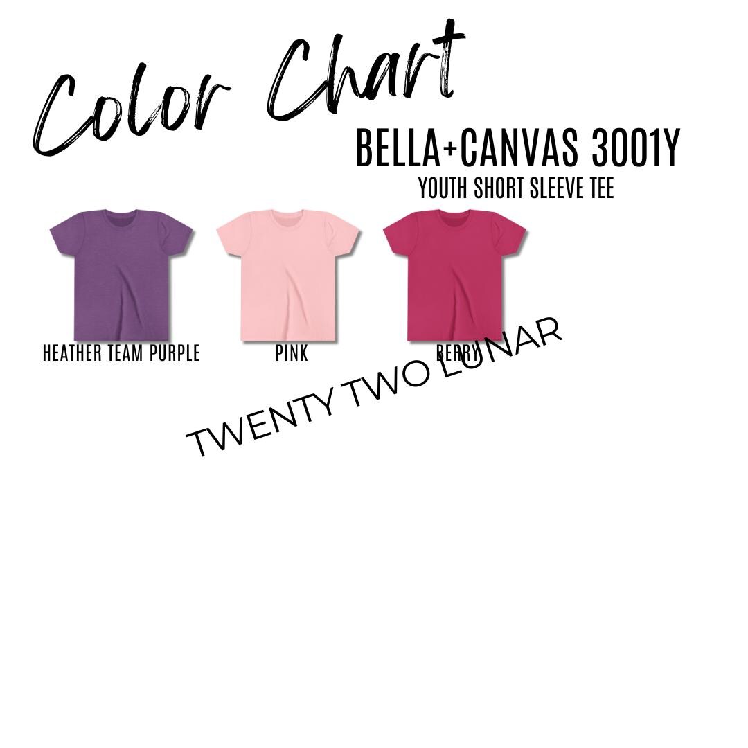 Bella Canvas 3001Y Color Chart Canva Template T-shirt Bella and Canvas ...