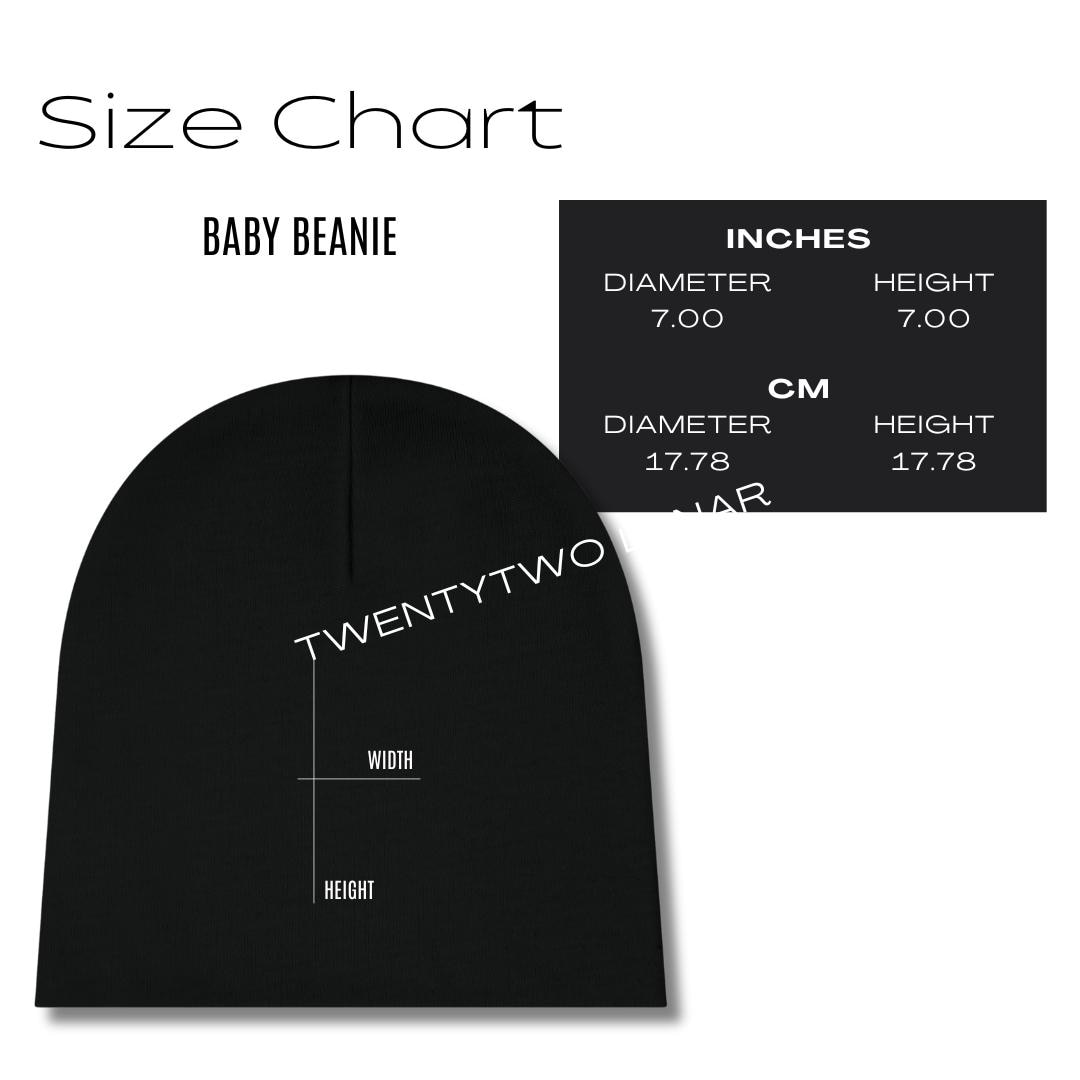 5 X Baby Beanie AOP Size Chart Hat Mockup Product Details Mockup ...