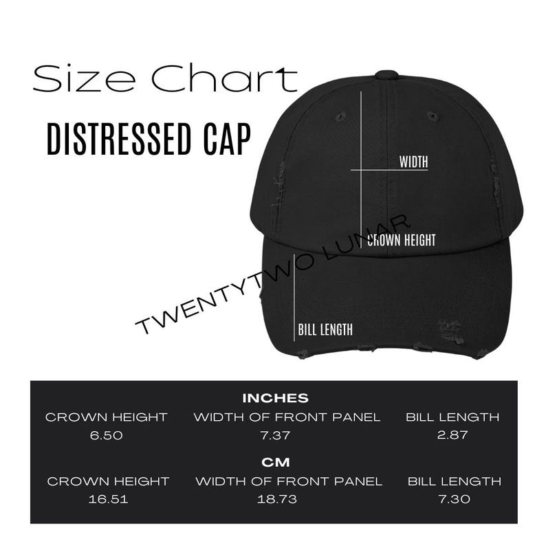 5x Unisex Distressed Cap Size Chart District DT600 Mockup Product ...