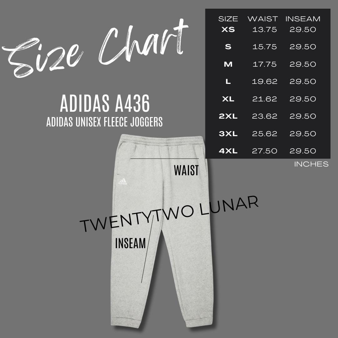 5 X Adidas A436 Size Chart Printify Adidas Fleece Joggers A436 Size ...