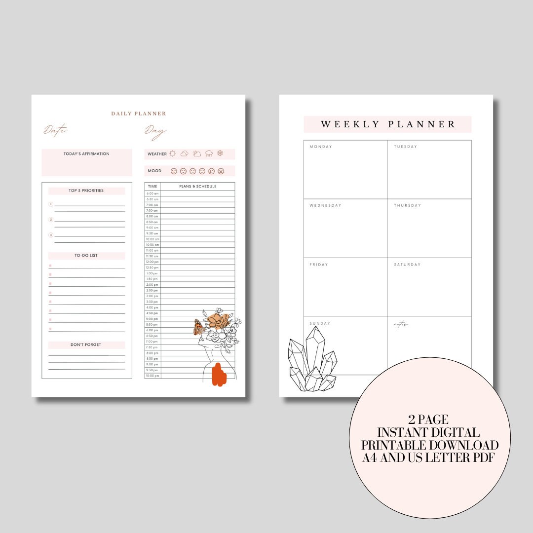 Witch Daily Weekly Planner Printable Instant Download 2 Page Bundle ...