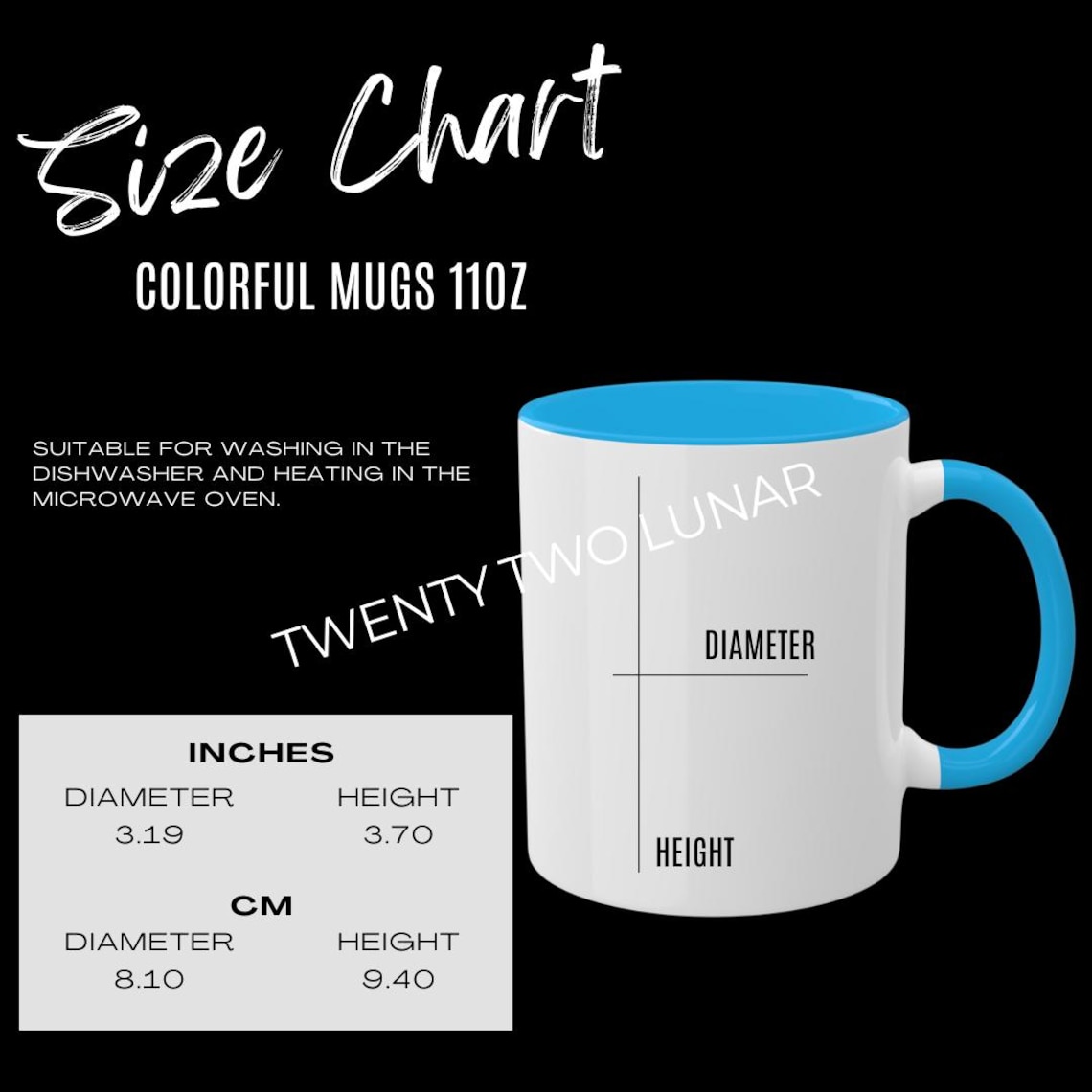 Colorful Mugs 11oz Color Chart Canva Template ORCA Coatings Mockups ...