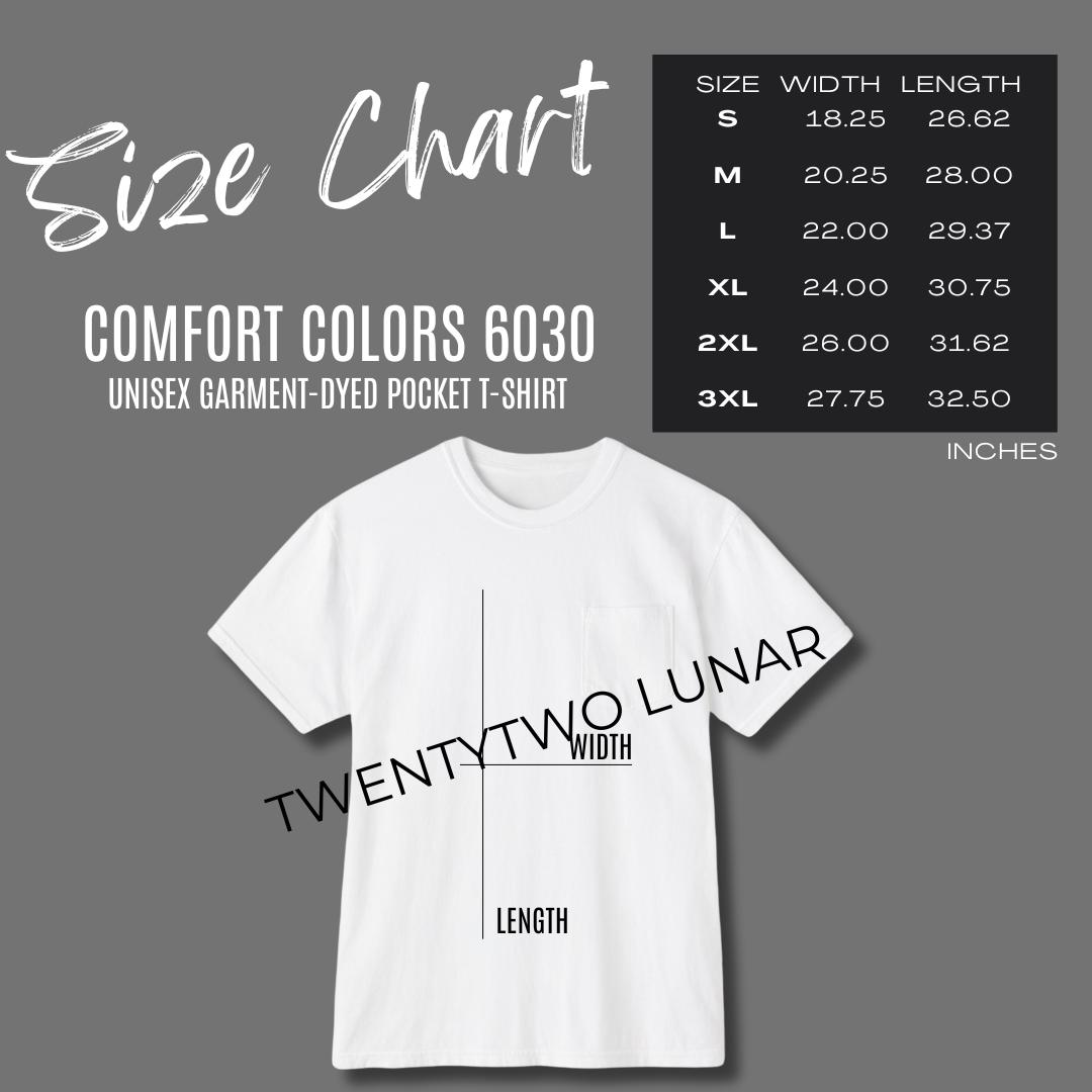 5 X Comfort Colors Size Chart 6030 Printify Comfort Colors 6030 Size ...