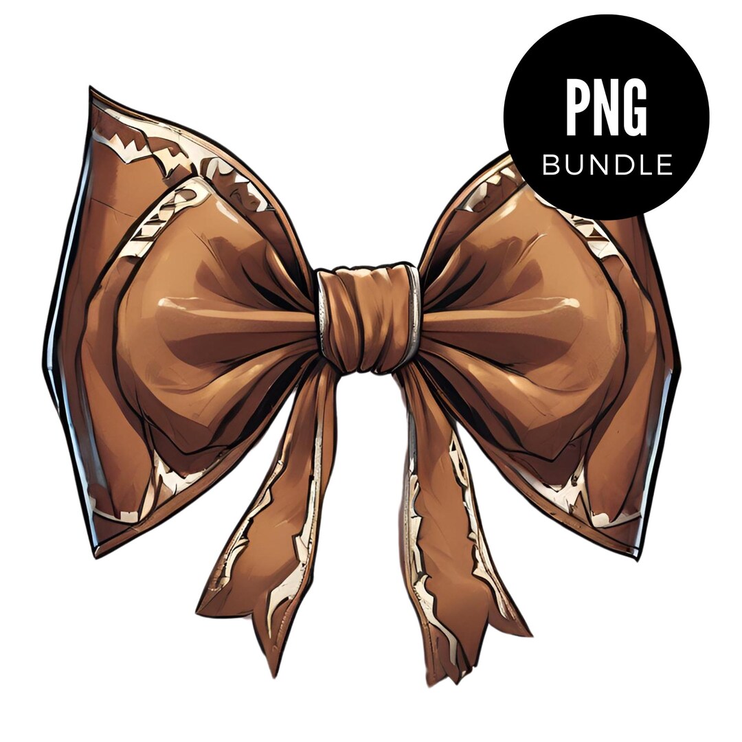 3 X Brown Western Coquette Bow PNG Bundle Clipart Digital Download ...
