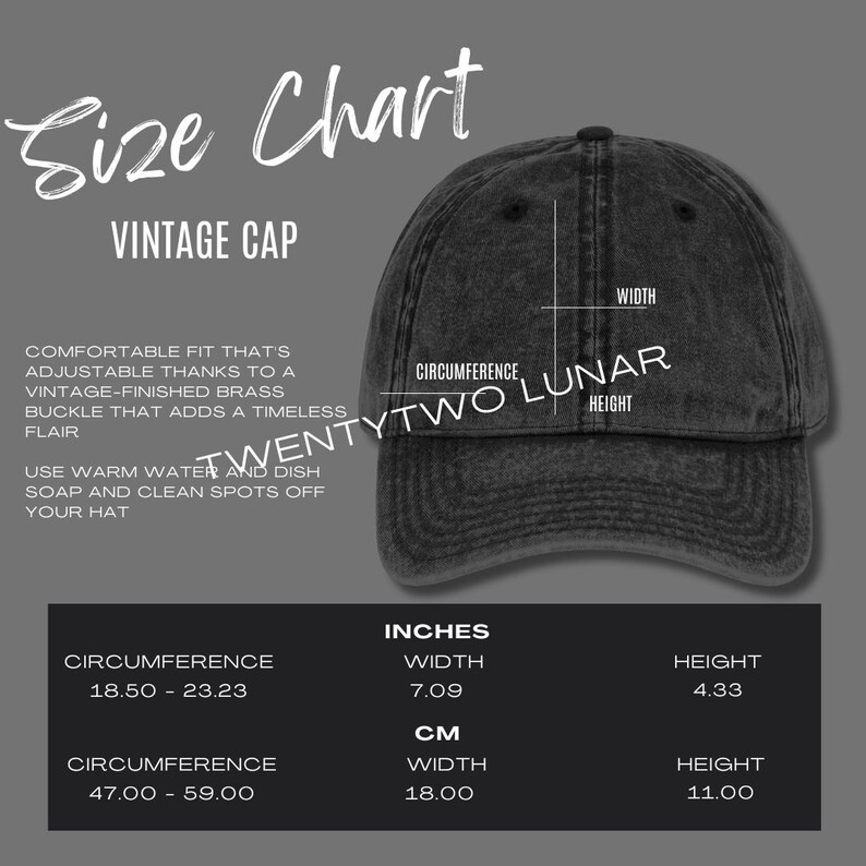 5 X Cap Embroidery OTTO Cap 18-1248 Size Chart Hat Mockup Product ...