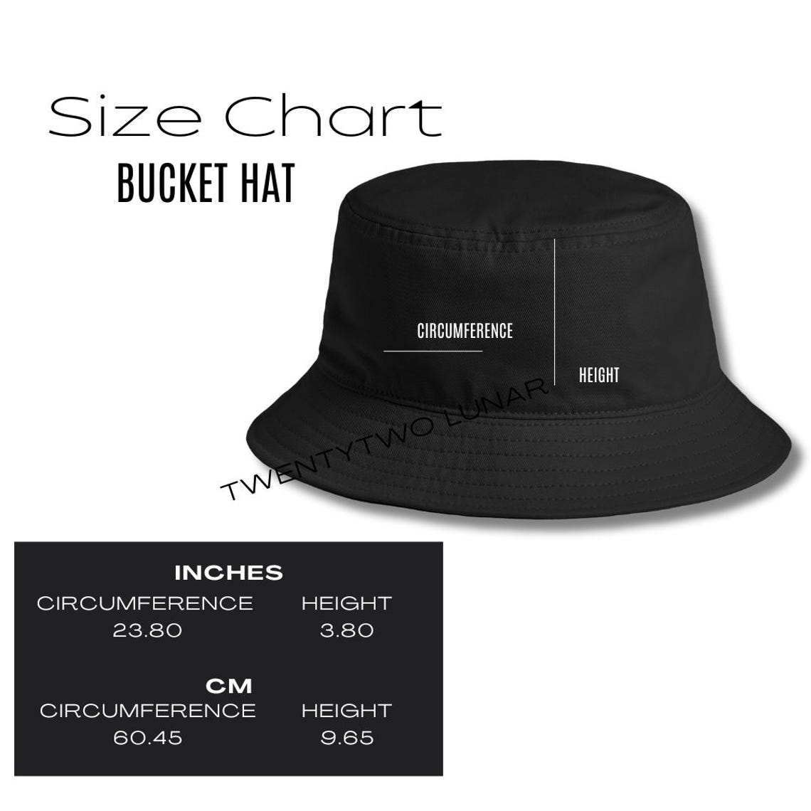 5 X Bucket Hat Size Chart AS Colour AS1117 Hat Mockup Product Details ...