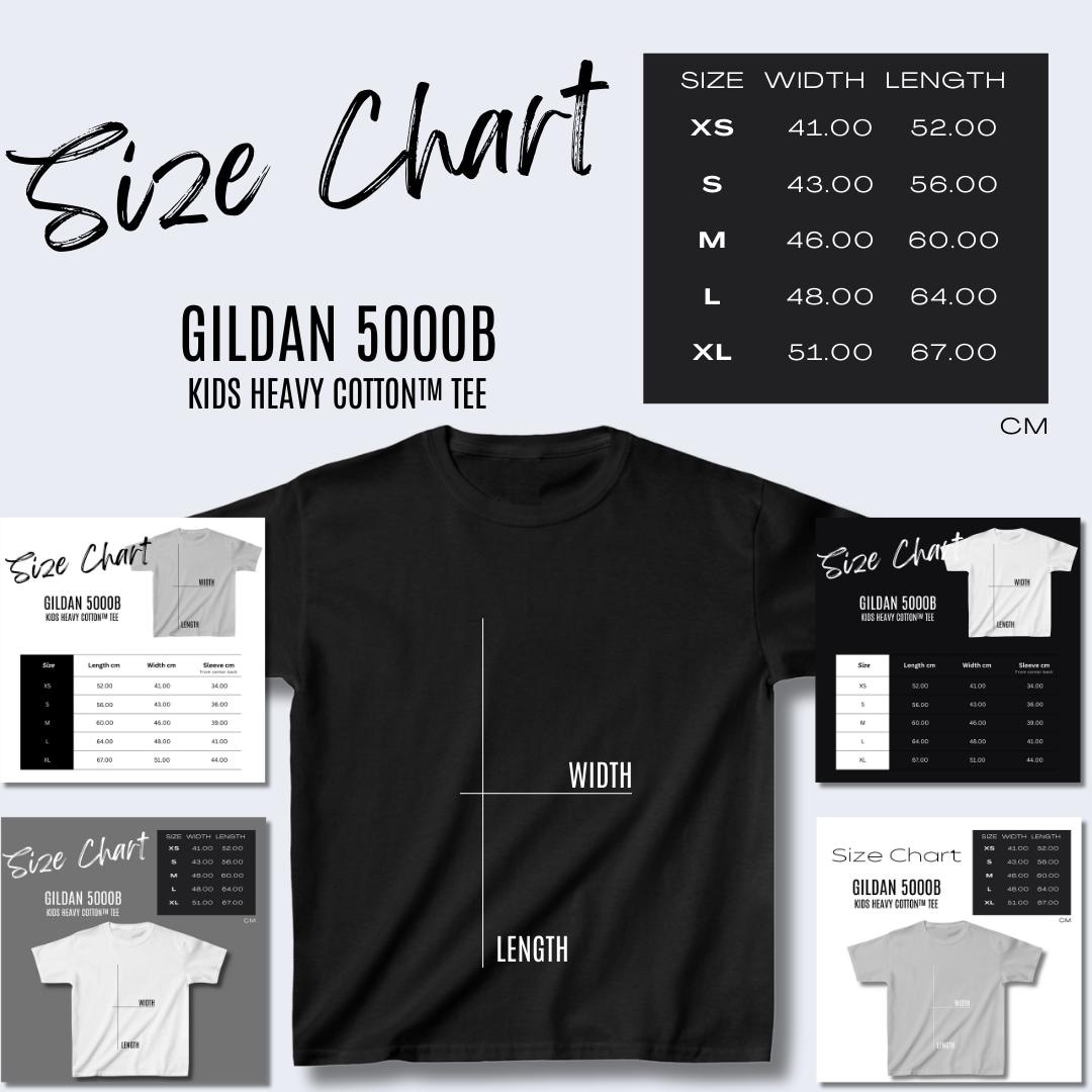 5 X Gildan 5000B Size Chart Printify Gildan Kids Size Chart, POD Mockup ...