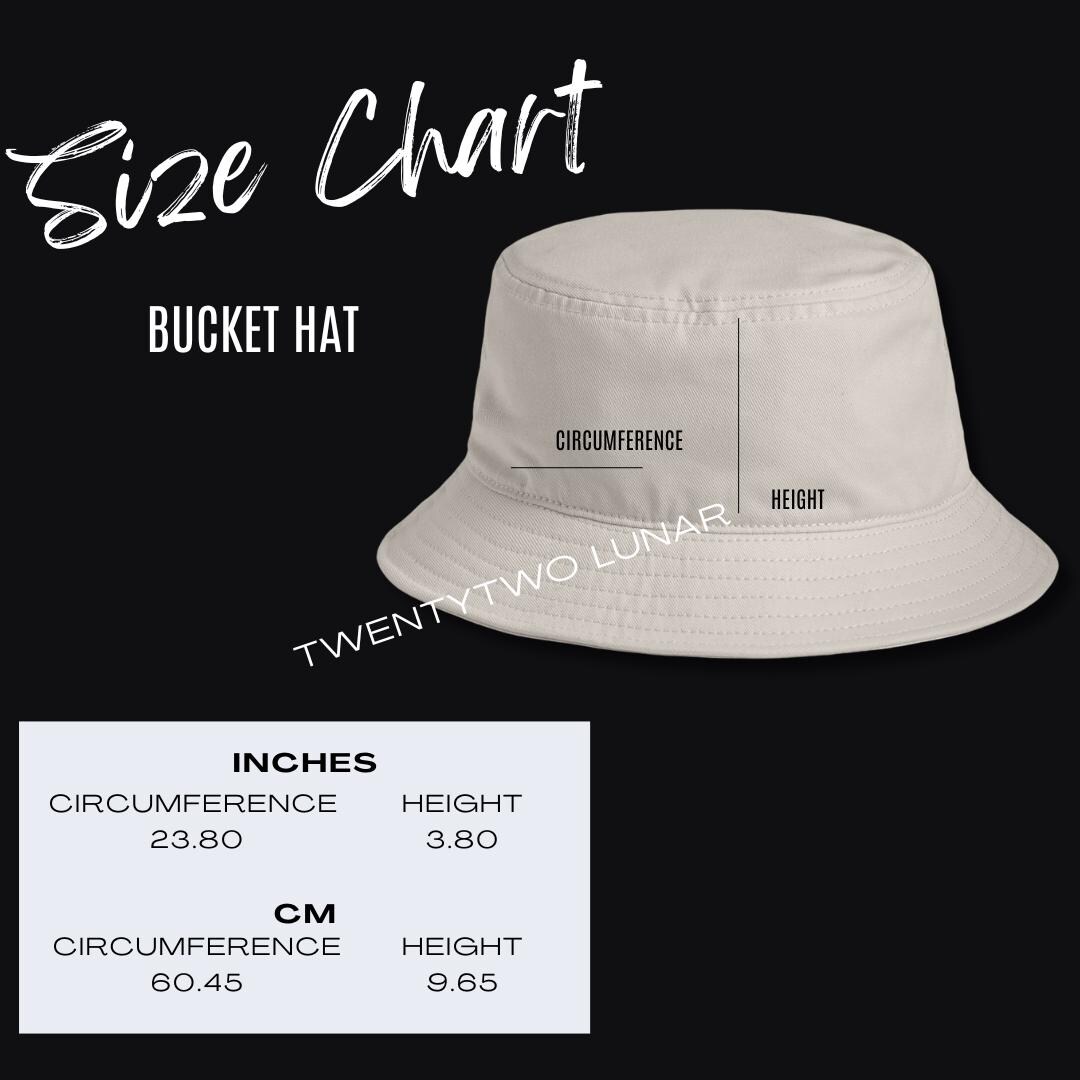 5 X Bucket Hat Size Chart AS Colour AS1117 Hat Mockup Product Details ...