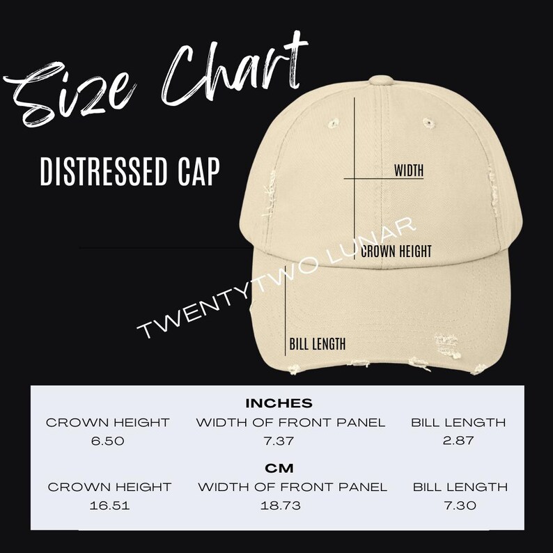 5x Unisex Distressed Cap Size Chart District DT600 Mockup Product ...