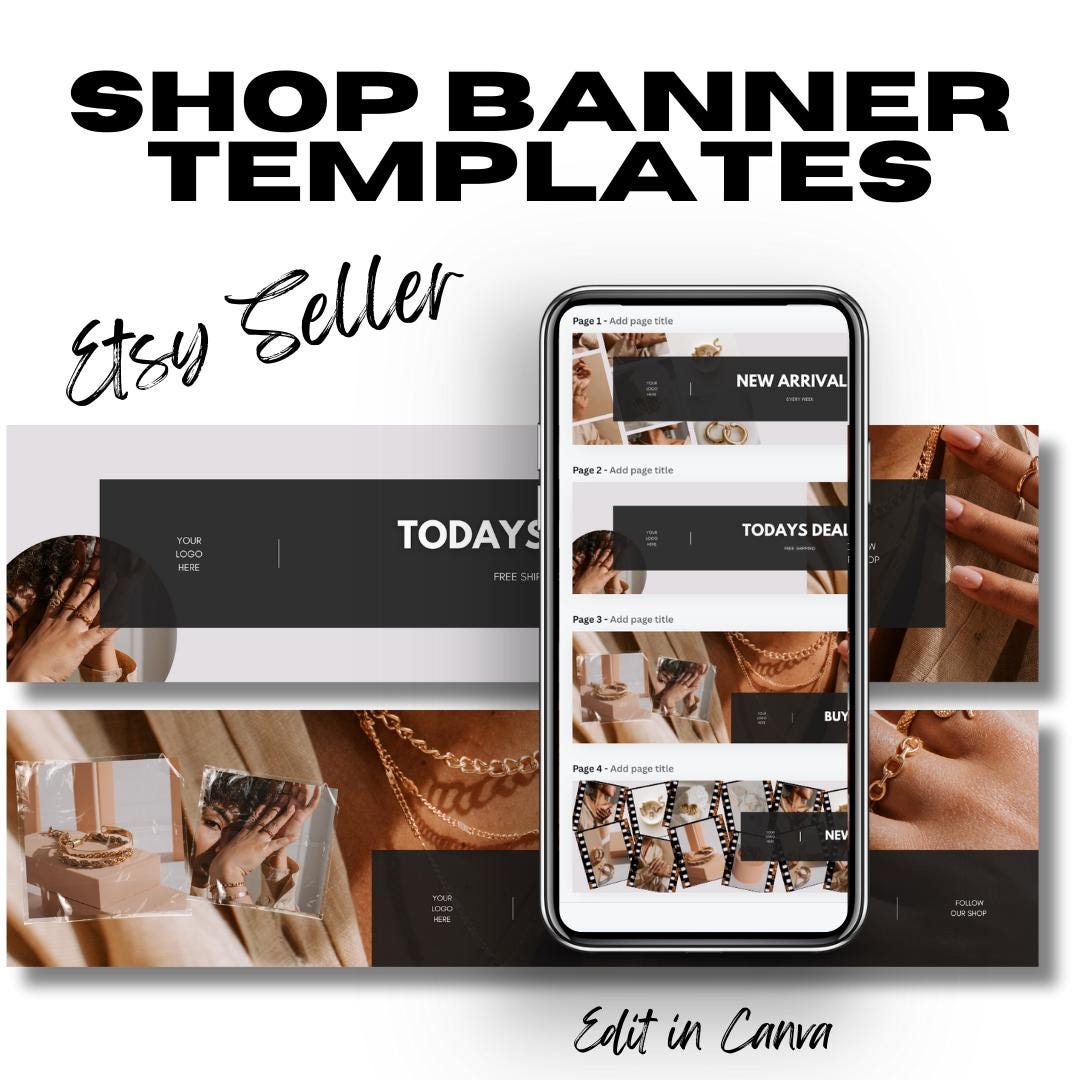 10 X Etsy Shop Banner Templates Canva Banner Templates Etsy Shop Design ...