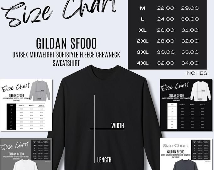 5 X Gildan 18500 Size Guide Printify 18500 Hoodie Size Chart, POD ...