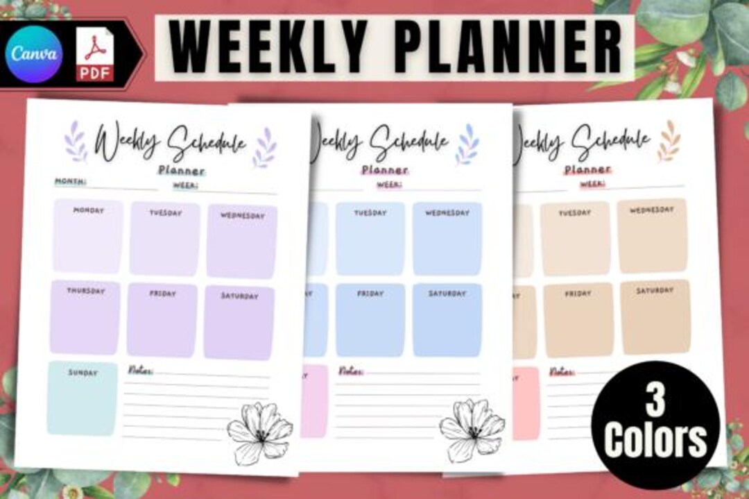 Weekly Planner Printable, Habit Tracker Graphic, Weekly Planner, Weekly ...