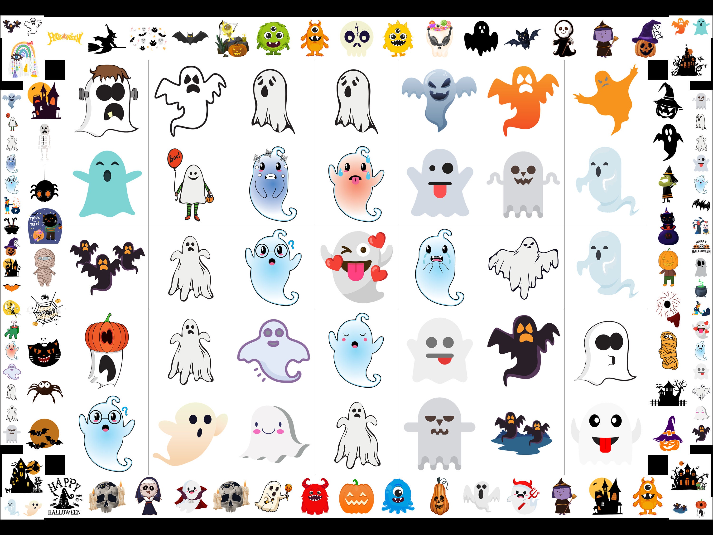 100 Digital Ghost Emojis Bundle - Etsy