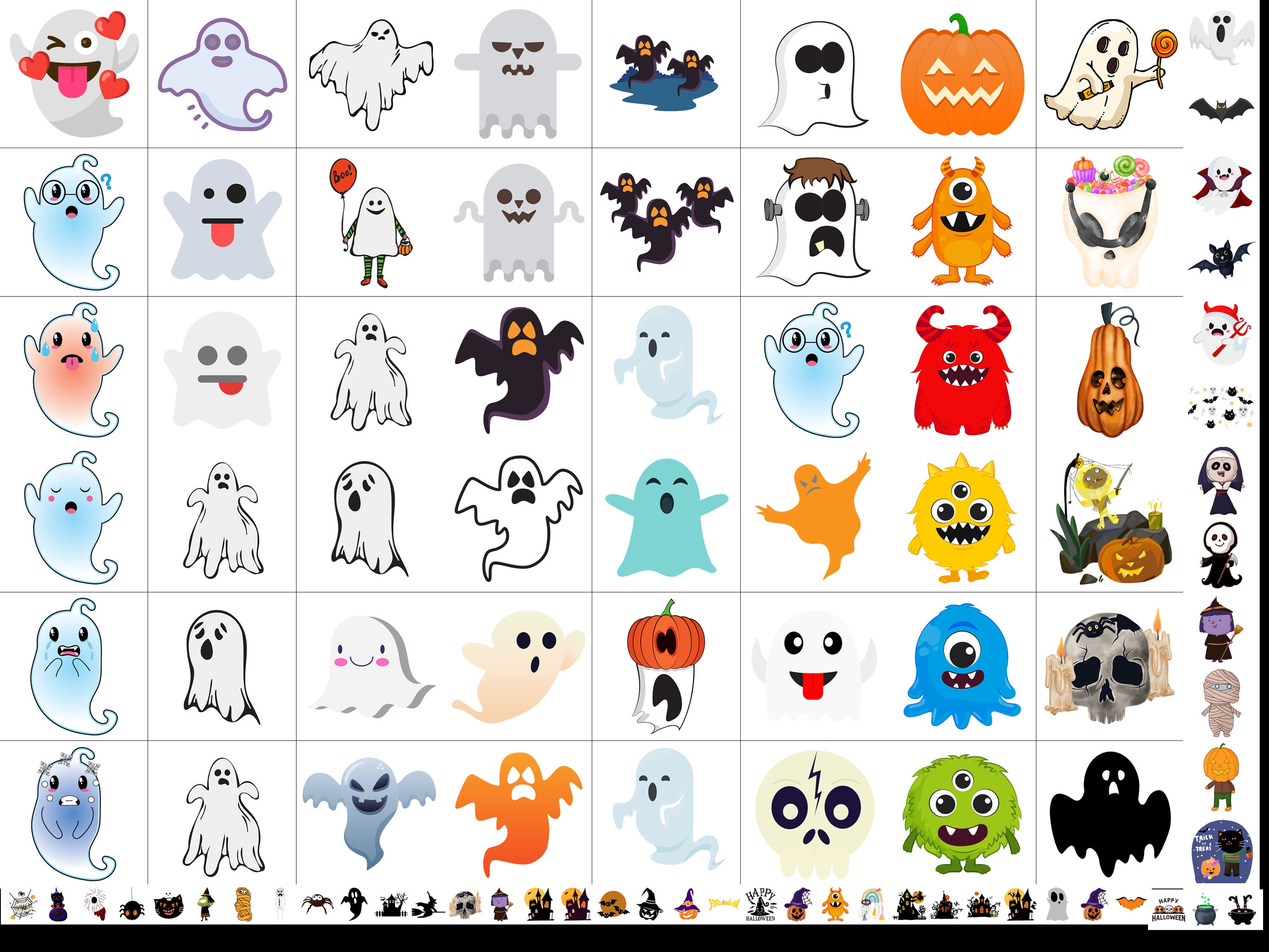 100 Digital Ghost Emojis Bundle - Etsy
