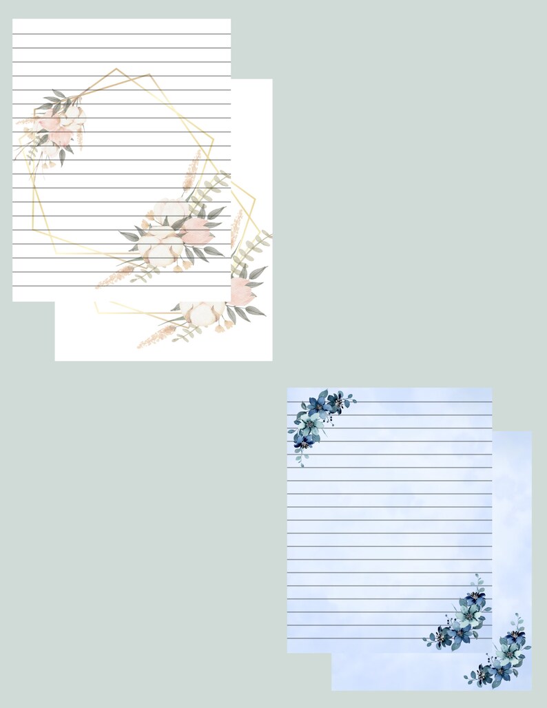 Printable Floral Stationery Digital Download Writing Paper - Etsy