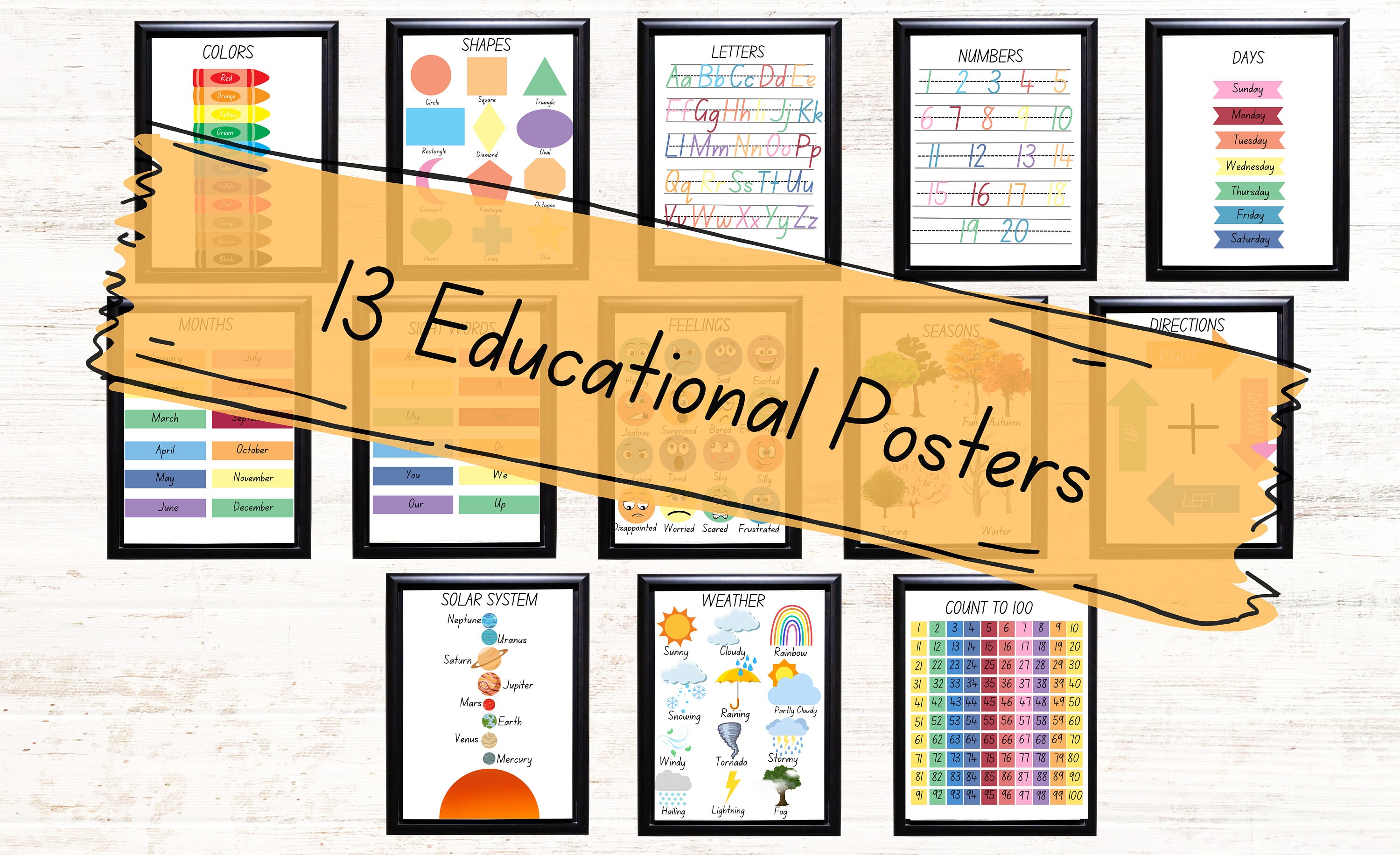 Set of 13 Educational Posters Montessori Classroom Decor - Etsy