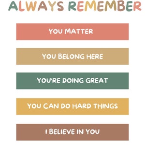 Set of 7 Classroom Posters, Affirmations, Playroom Wall Decor, Playroom ...