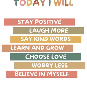 Set of 7 Classroom Posters, Affirmations, Playroom Wall Decor, Playroom ...