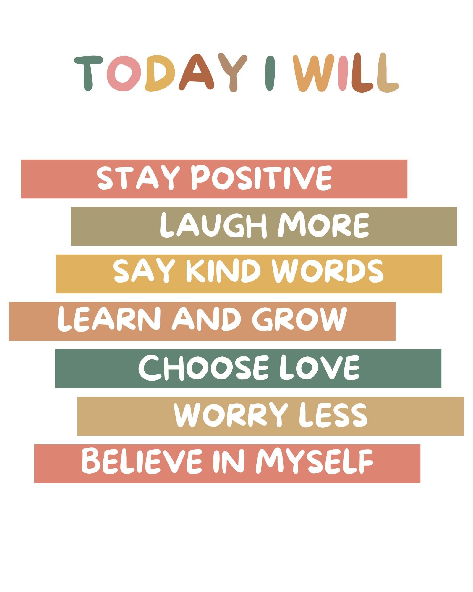 Set of 15 Classroom Posters, Affirmations, Playroom Wall Decor ...