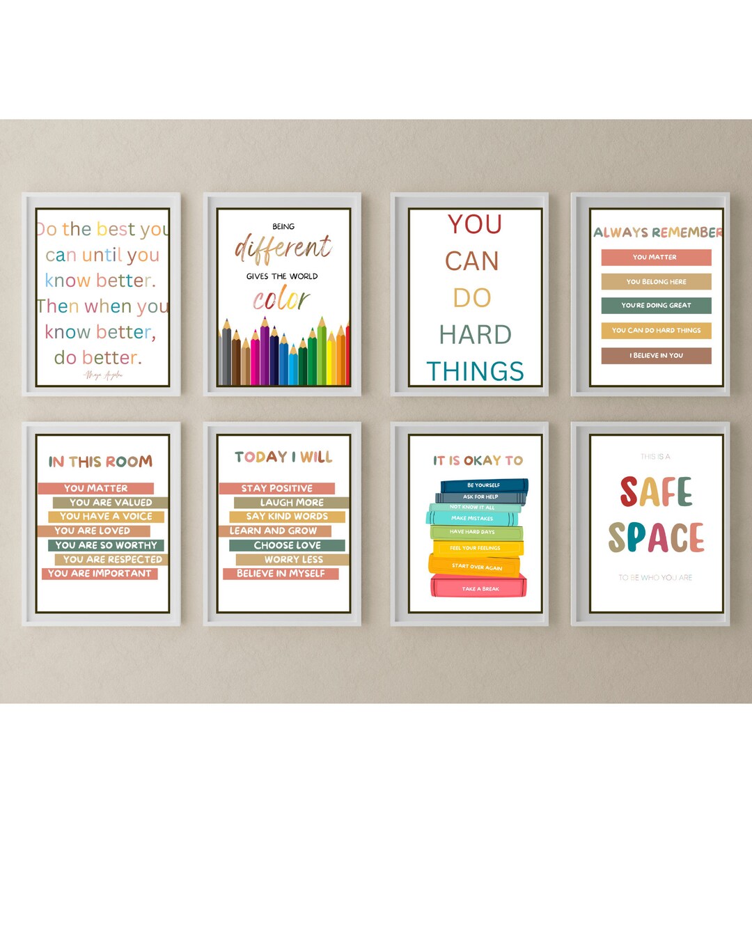 Set of 15 Classroom Posters, Affirmations, Playroom Wall Decor ...