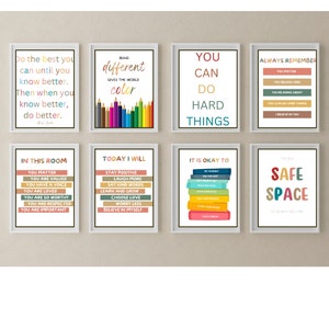 Set of 15 Classroom Posters, Affirmations, Playroom Wall Decor ...