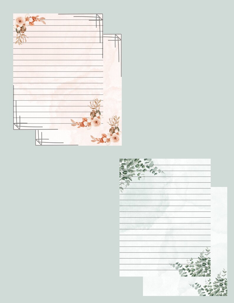 Printable Floral Stationery Digital Download Writing Paper - Etsy