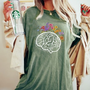 Comfort Colors® Wildflower Brain Anatomy Shirt Gift for Neurologist ...