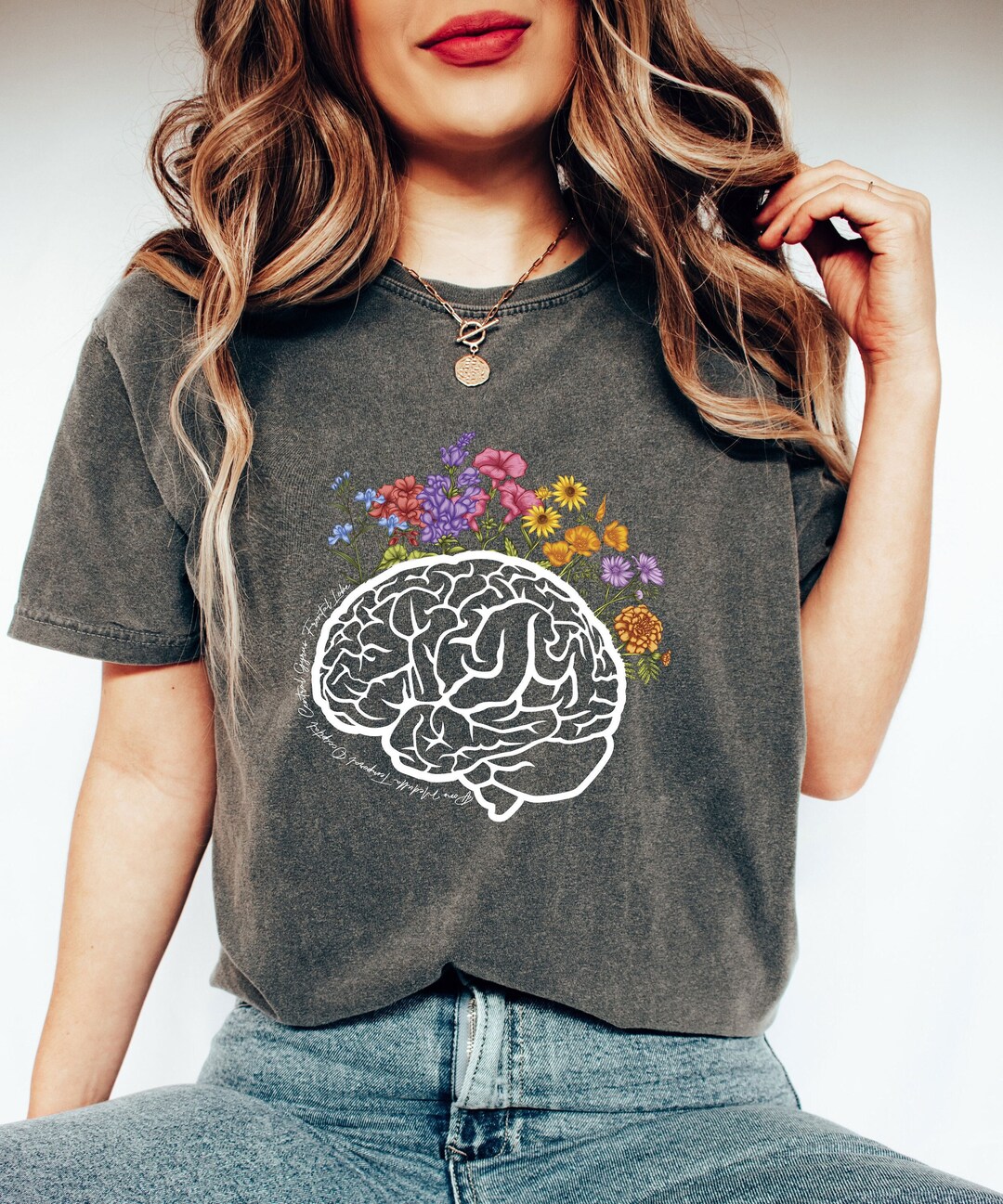 Comfort Colors® Wildflower Brain Anatomy Shirt Gift for Neurologist ...