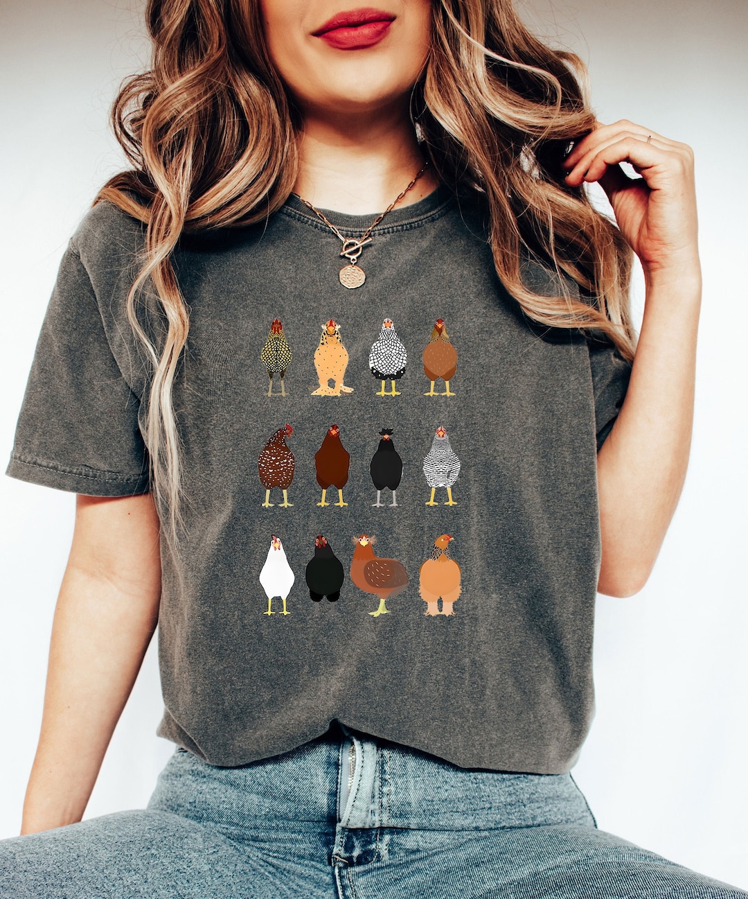 Comfort Colors® Cute Chicken Breeds Shirt for Farmer, Funny Chicken ...