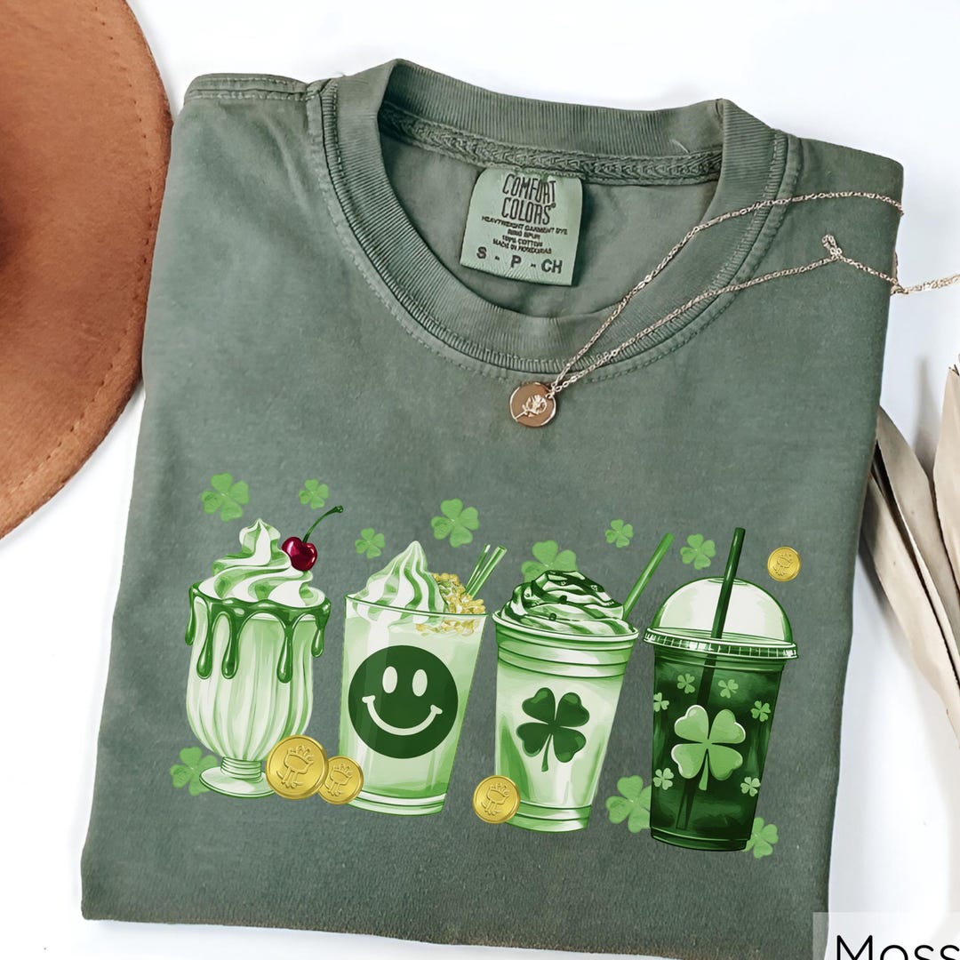 Lucky Latte Shirt, St Patricks Day Coffee Latte Shirts, Coffee Lover St ...