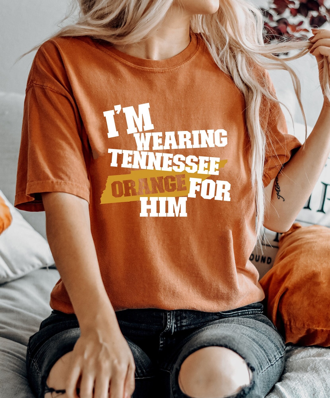 I'm Wearing Tennessee Orange for Him Shirt, Tennessee Orange Shirt ...