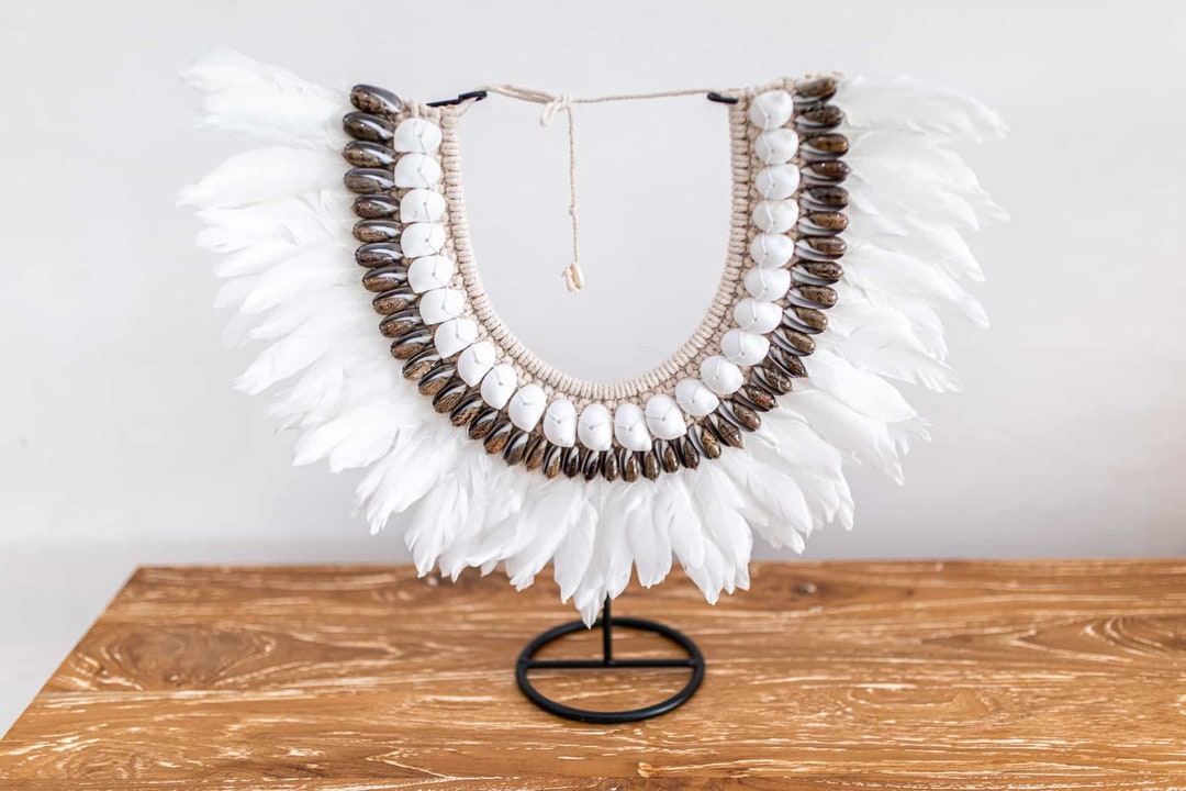 Handcrafted Feather and Shell Decoration, Elegant Balinese Art With ...