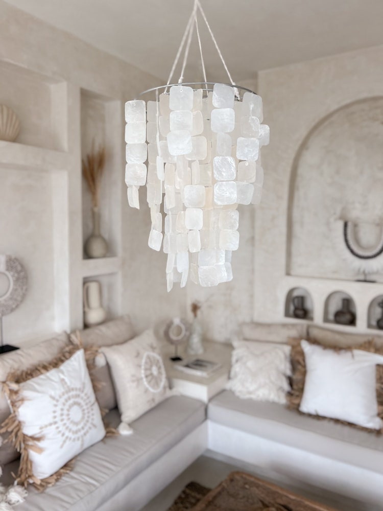 Mother-of-pearl Chandelier, Pearl Chandelier, Natural Handmade Lighting ...