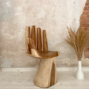 Wooden Hand Chair | Hand Shaped Chair Boho Style | Suar Wood Chair ...