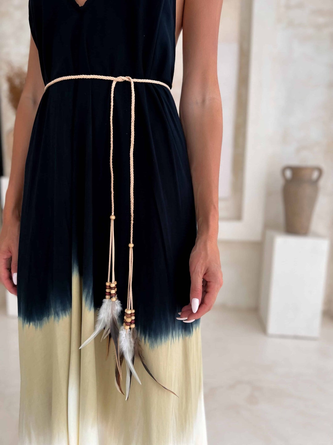 Boho Feather Belt, Nature-inspired Belt, Summer Balinese Accessory ...