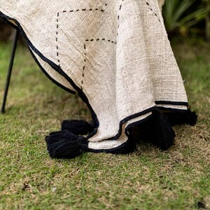 Natural Raw Cotton Throw, Boho Natural Blanket, Hand Woven Blanket ...