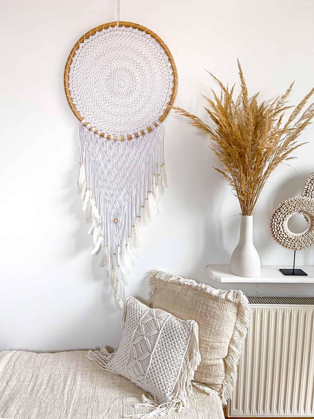 Boho Dream Catcher With Tassel, Macrame Dreamcatcher, Boho Bedroom ...