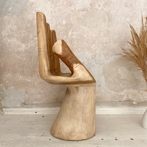Wooden Hand Chair | Hand Shaped Chair Boho Style | Suar Wood Chair ...