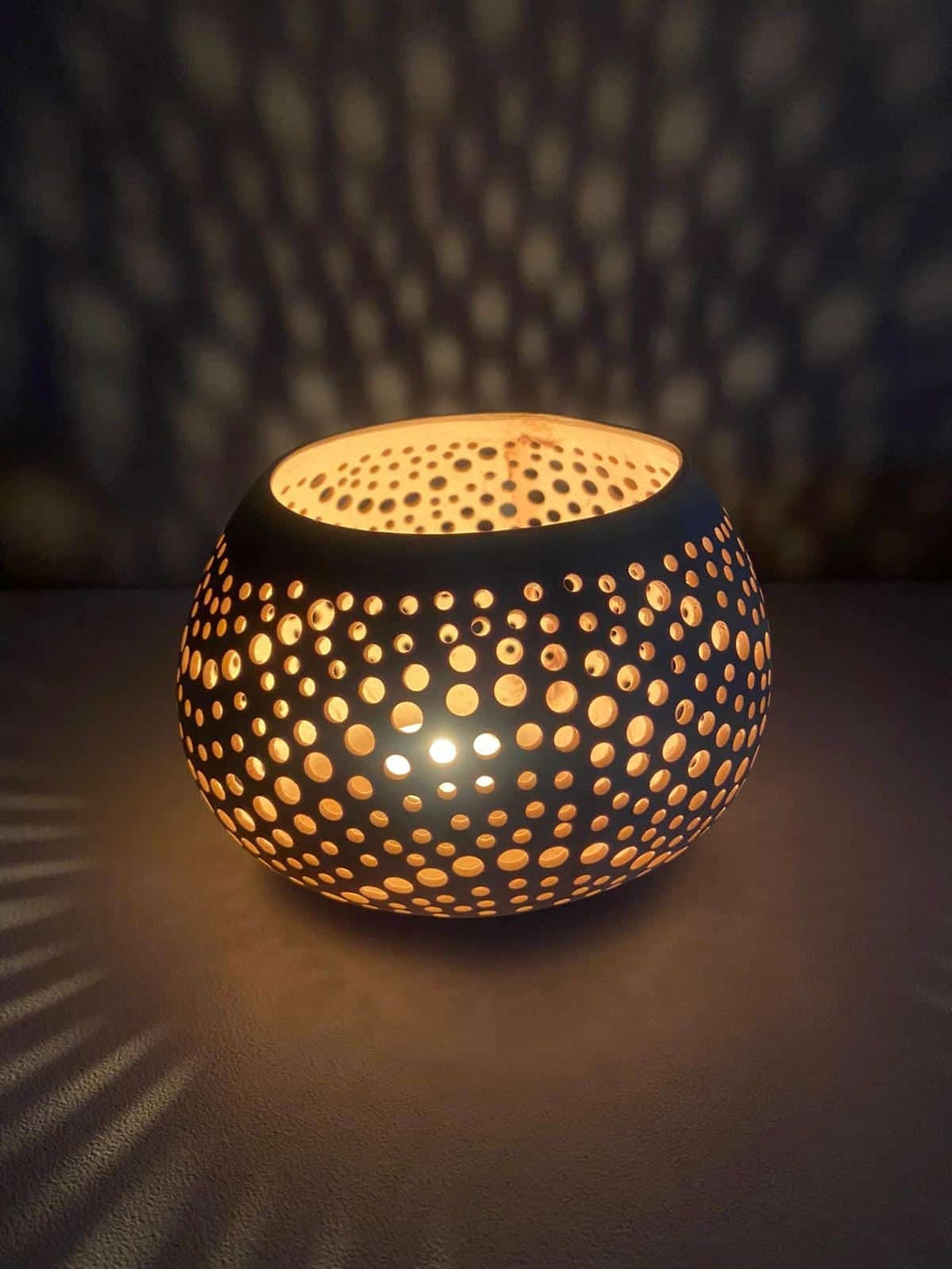 Coconut Candle Holder, Coconut Lantern, Coconut Shell Tealight Holder ...