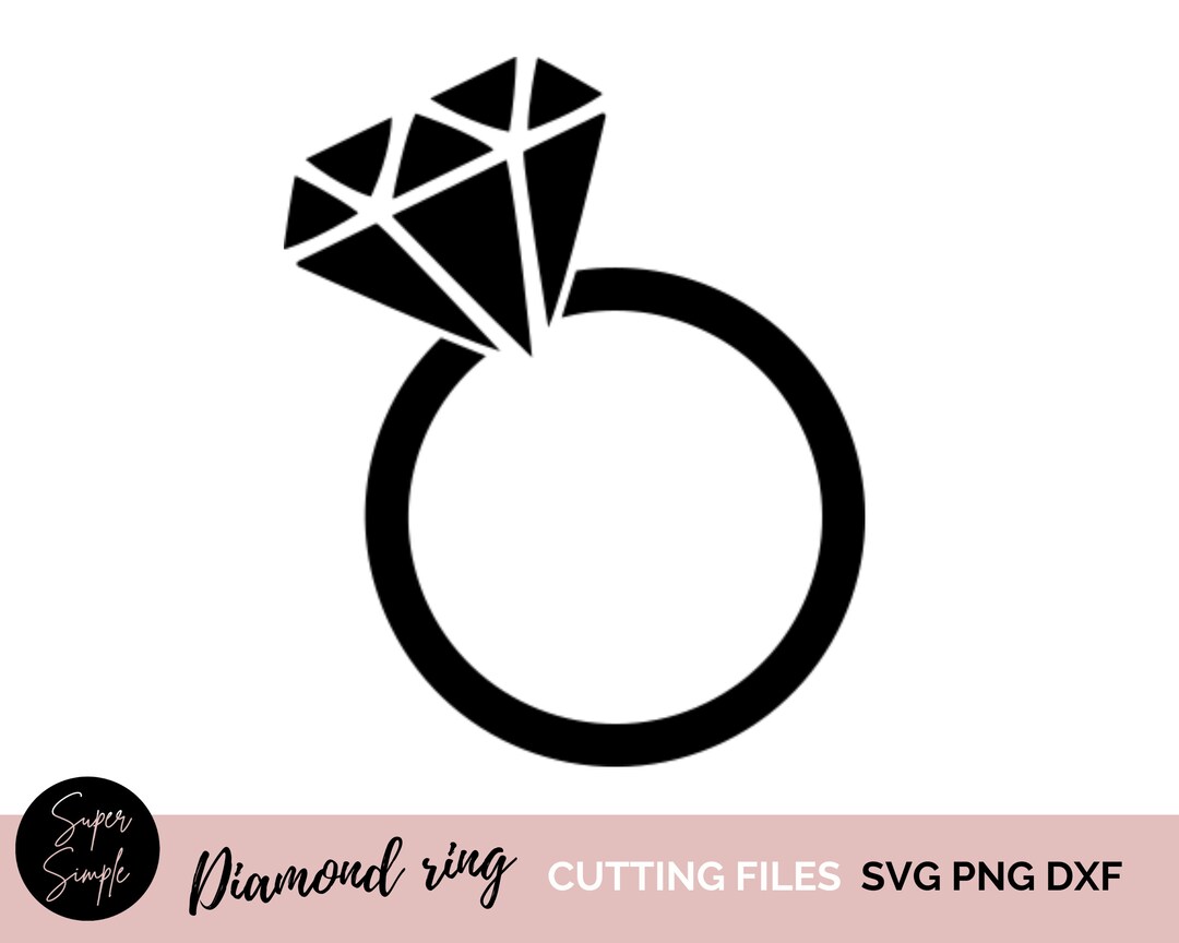 DIAMOND RING SVG, Digital Download Cut File for Cricut, Sillhouette ...
