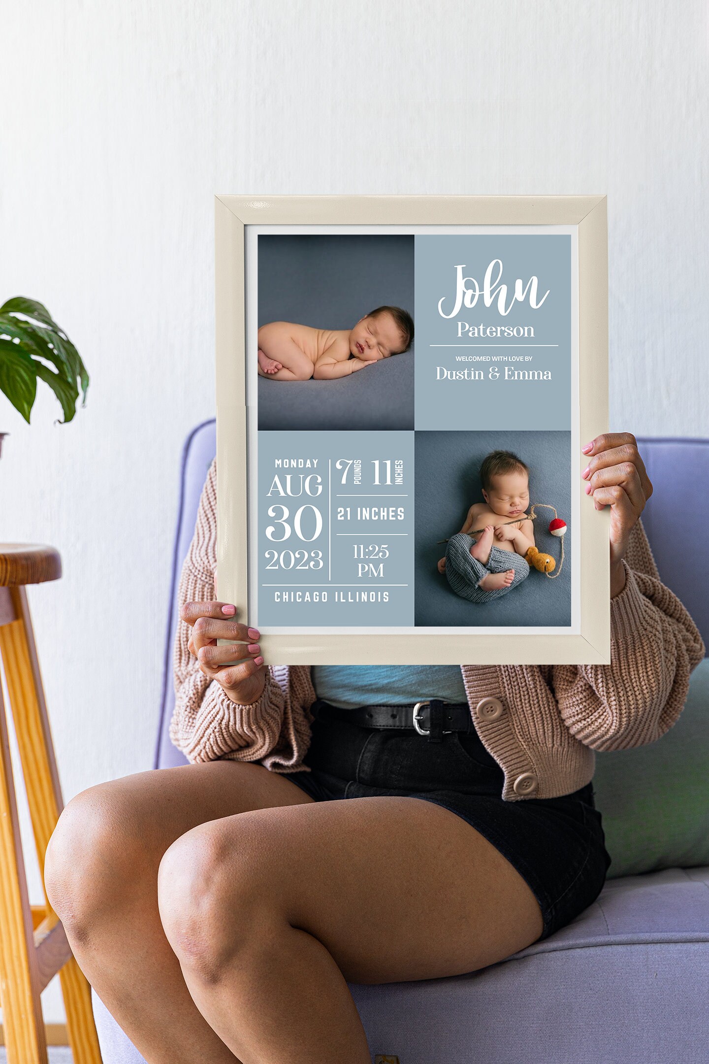 Custom Newborn Announcement Baby Custom Frame Newborn Baby - Etsy