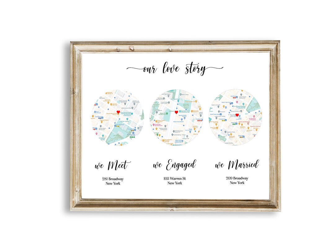Anniversary Gift, Where We Met Frame, Weeding Day Gift, Our Love Story ...