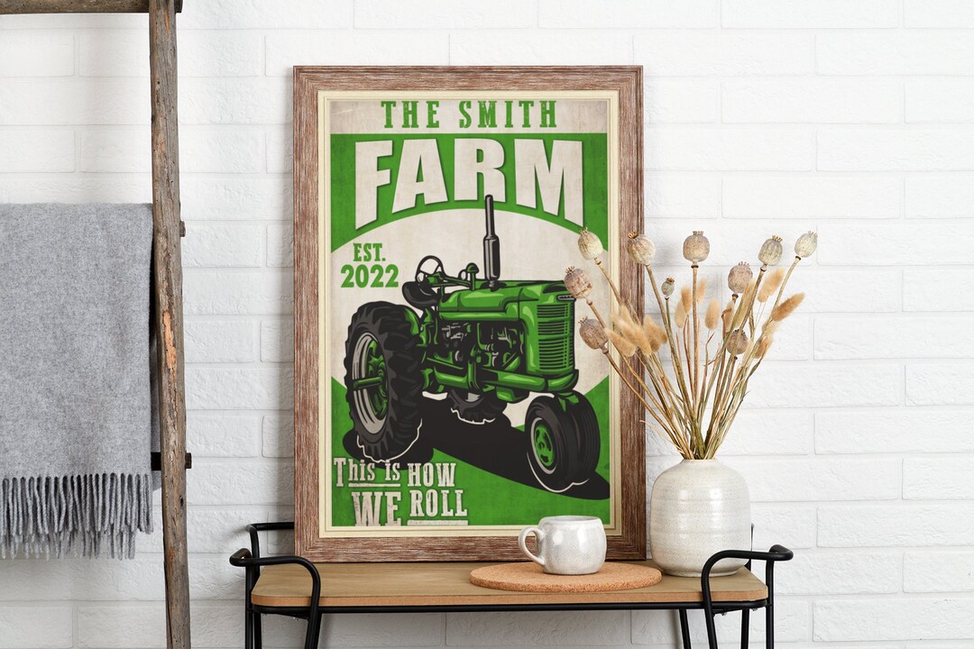 Custom Farm Sign, Custom Truck Farm Frame, Custom Farm Canvas, Green ...