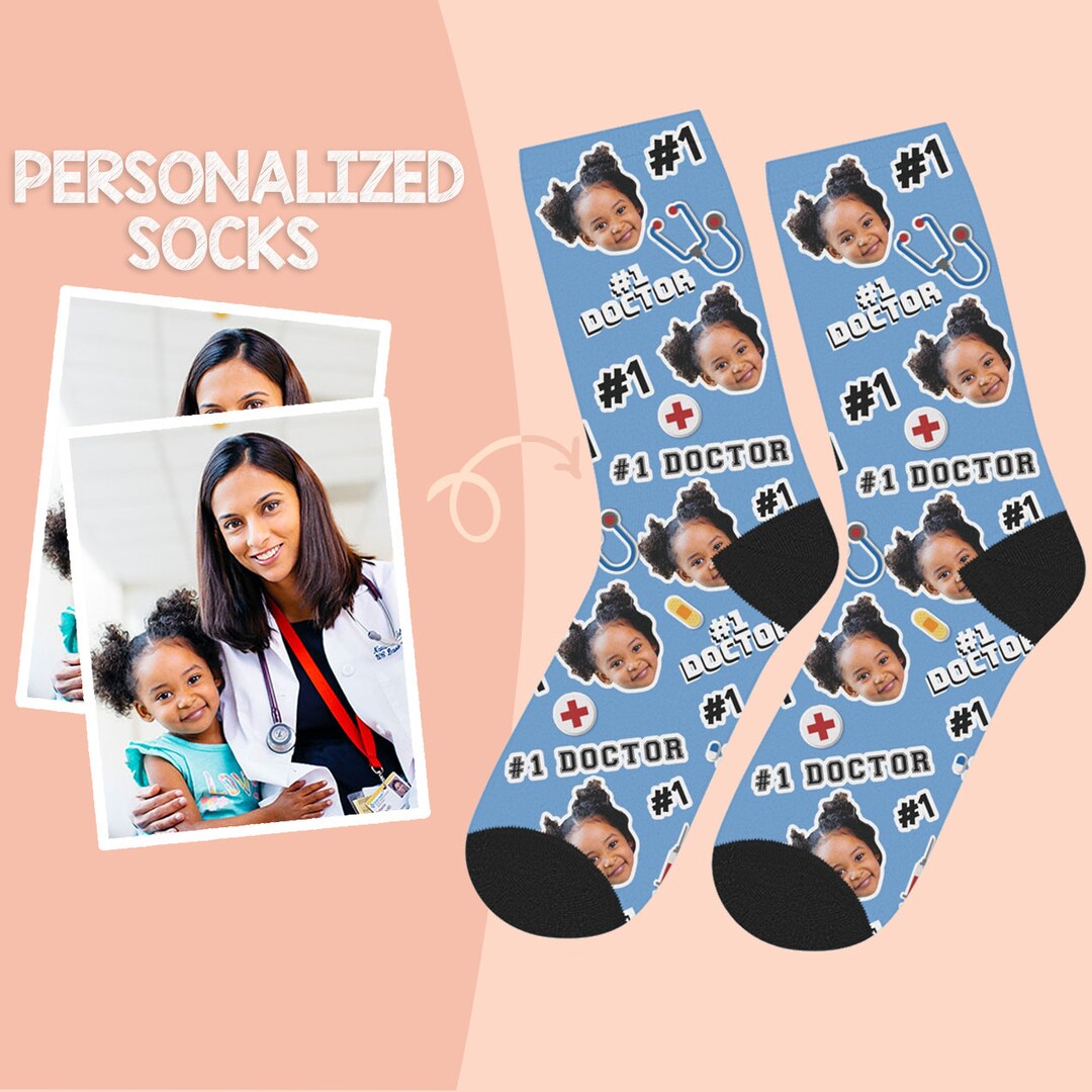 Gift for Doctor, Custom Doctor Face Socks, #1 Doctor Socks ...