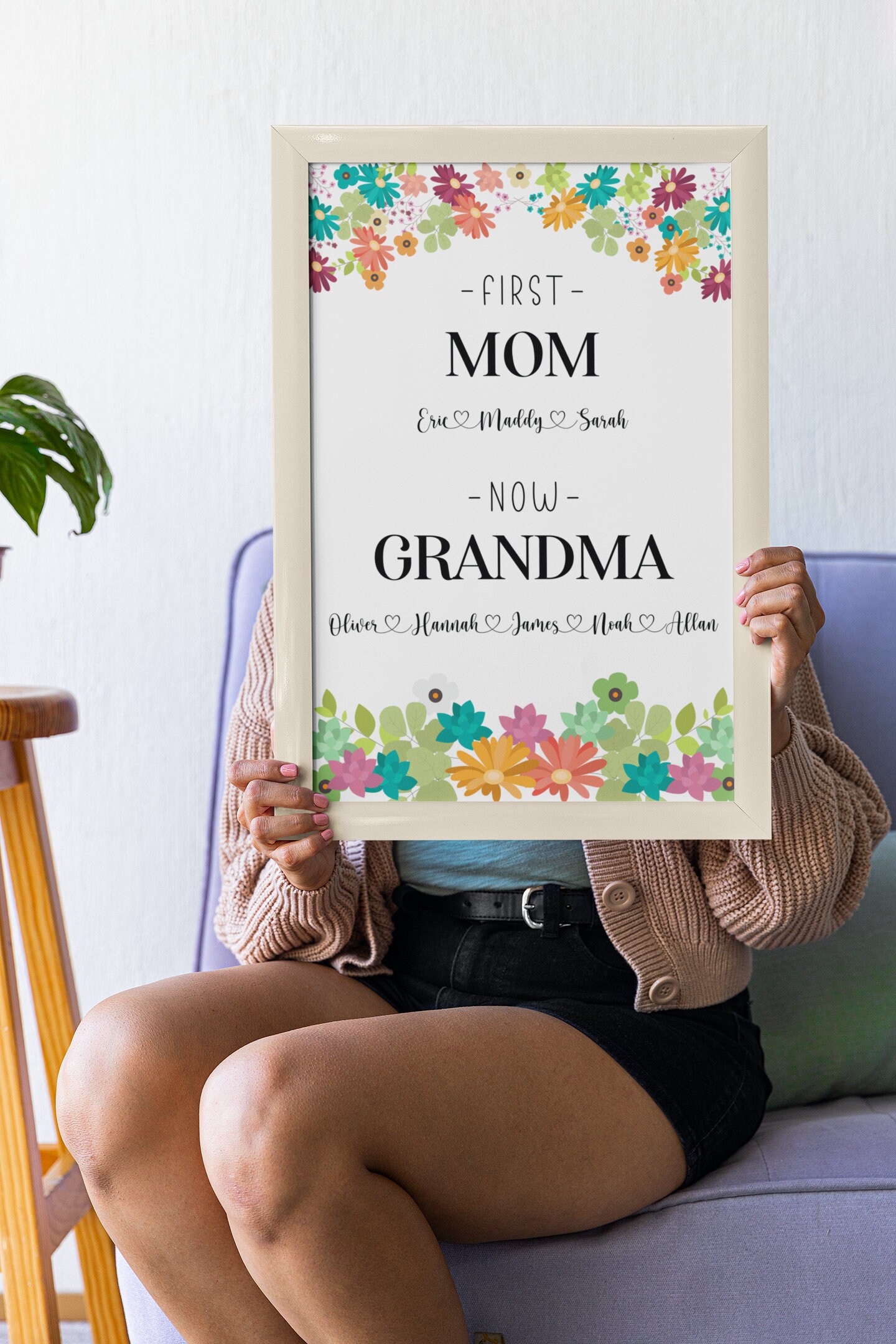 Custom Gift for Grandma Wall Art, Mothers Day for Grandmother ...